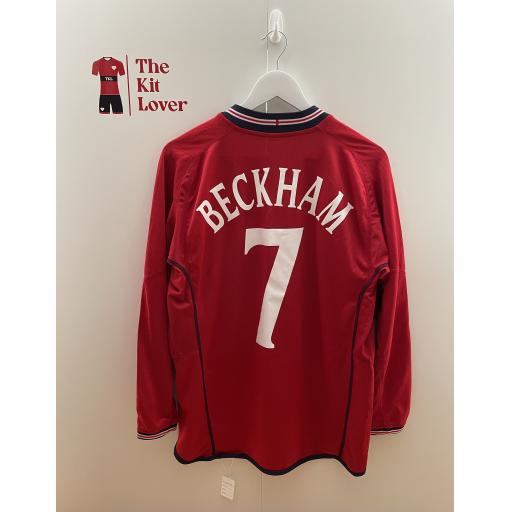 England Away Shirt 2002 Beckham #7 (Large)